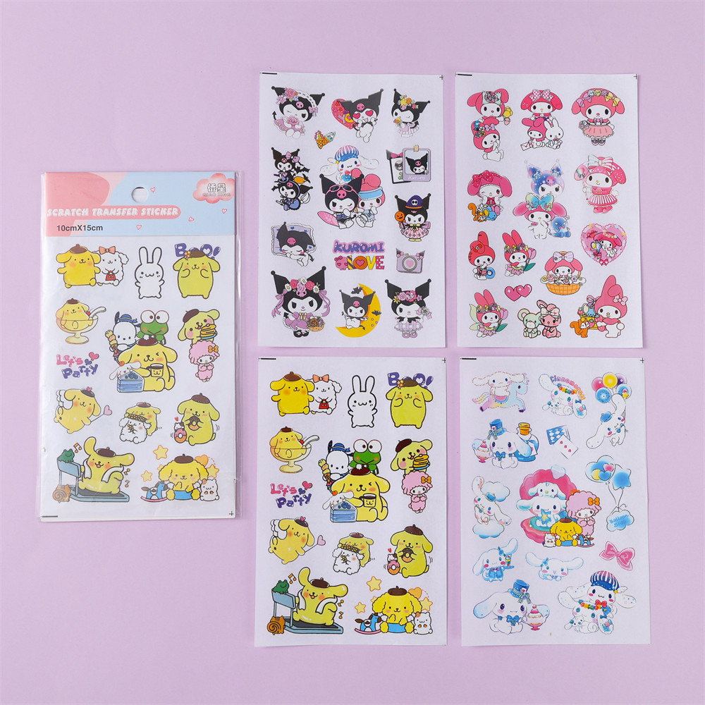 4 sheets/pack Kawaii Kuromi Cartoon Sticker Journal Kuromi Stickers ...