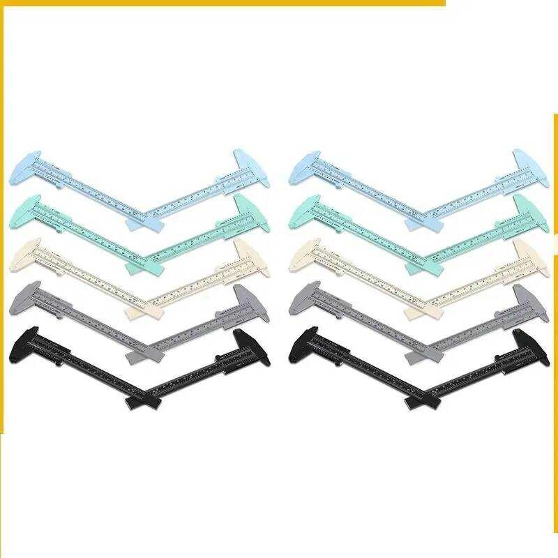 C A92p 20 Pcs 150 Mm Mini Plastic Caliper Vernier Caliper Double Scale Sliding Gauge Measuring ...