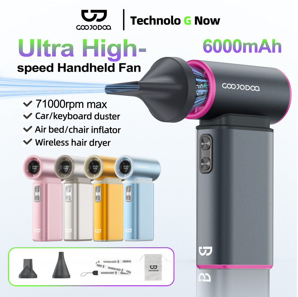 GOOJODOQ GFS009 Mini Fan Ultra High Speed 6000mAh 3-in-1 Max Speed ...