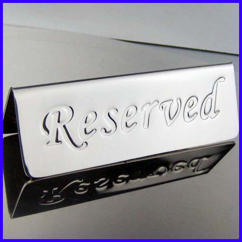Stainless Steel Reserved Table Sign Reserved Table Sign Reserve Seats ...