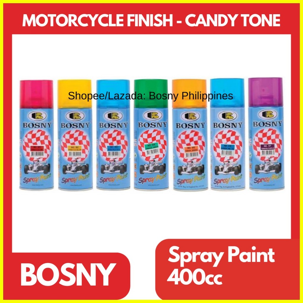 Bosny Candy Tone Honda Red Motorcycle Finish Spray Paint 400cc | Shopee ...