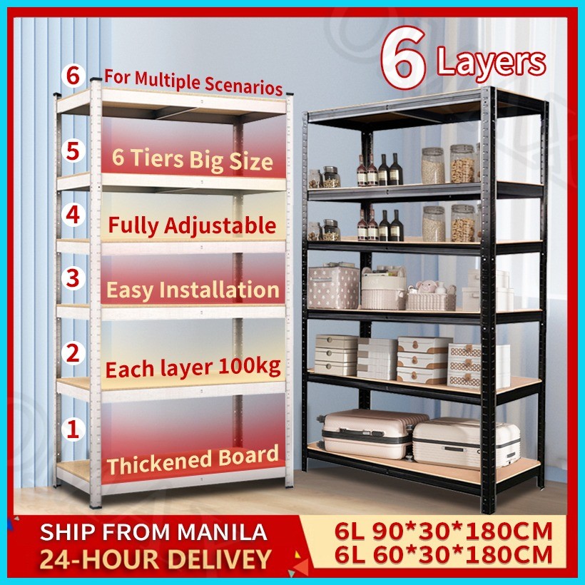 ∆ 6/5 Layer Metal Rack Boltless Rack Heavy Duty Steel Rack Stainless Rack shelves rack display ...