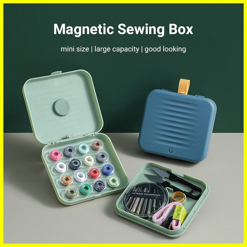 【COD】Magnetic Sewing Box Set 21Pcs DIY Portable Needle Thread Box Anti ...