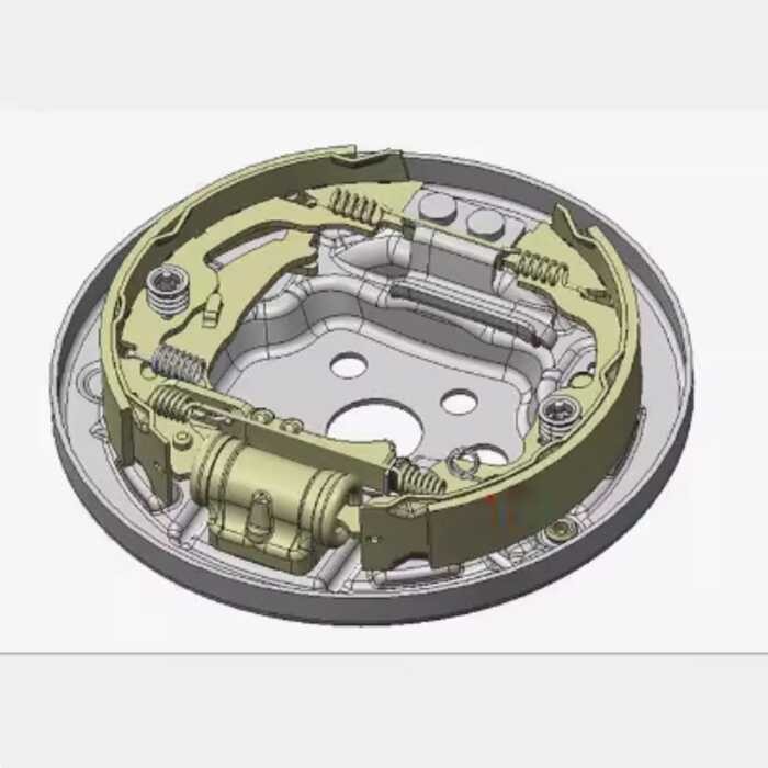 Drum Brake Mechanical Parts Assembly Practice Drawing Catia 3D + CAD ...