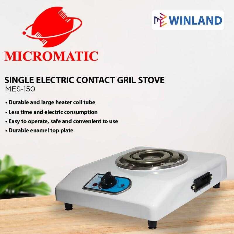 Micromatic By Winland Single Electric Contact Small Pan Grill Stove Mes ...
