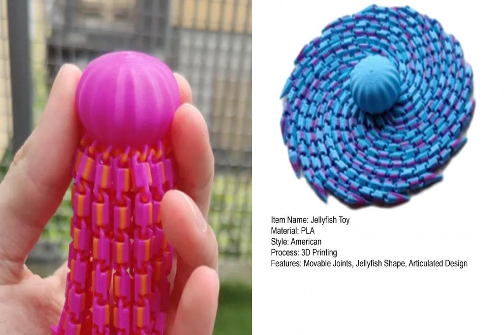 Jellyfish Stress Relief Toy Movable Joints Jellyfish Toy Articulated ...