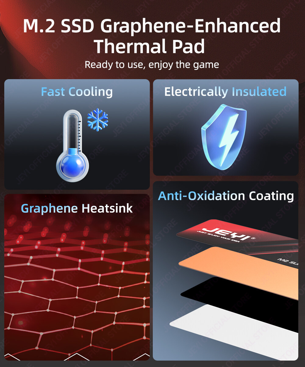 JEYI Graphene M.2 2280 SSD Copper Foil Heatsink for NVMe/SATA SSD-Ultra ...