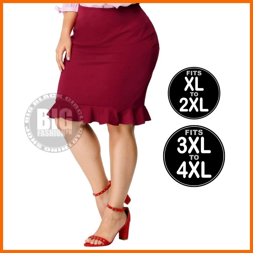 Plus Size Ruffle Skirt High Waist | Shopee Philippines