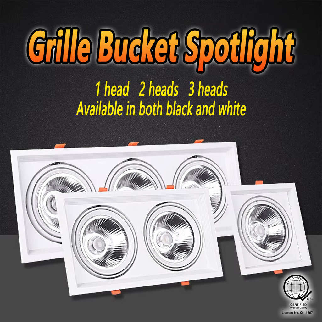 Recessed LED Grille Bucket Spotlight Shop Plafond Ceiling Light Square ...