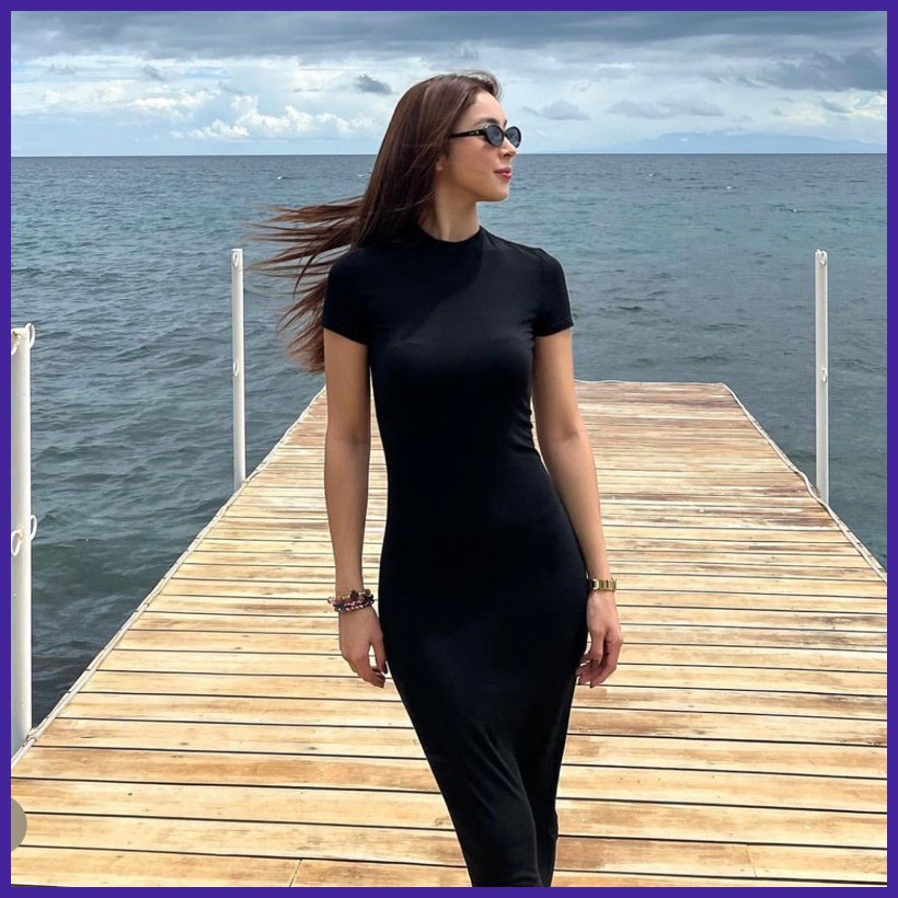 ๑ YASSI Julia B Long Dress/ Knitted Basic Maxi bodycon dress | Shopee Philippines