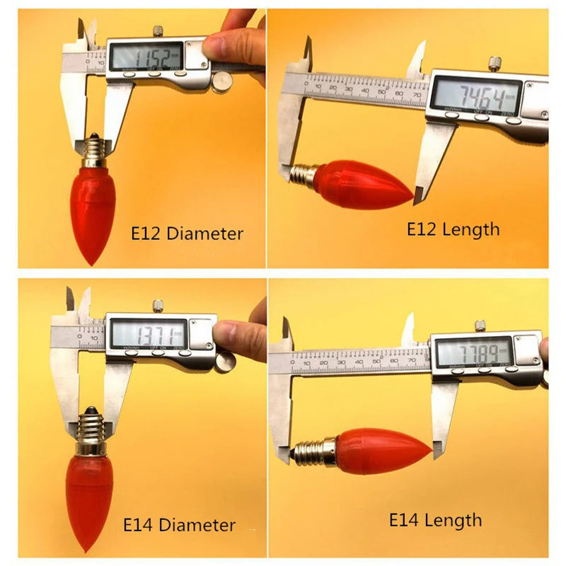 1Pair Red Buddha Lamp E12/E14 Decorative Altar Bulb For Temple ...