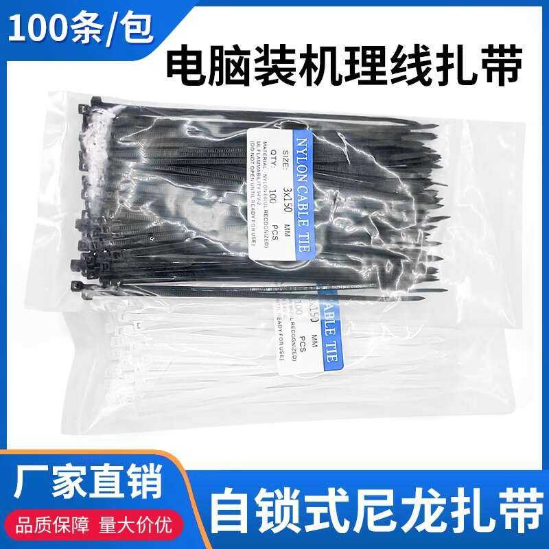 Computer Case Heat Resistant Host Back Management Nylon Cable Ties 4* ...