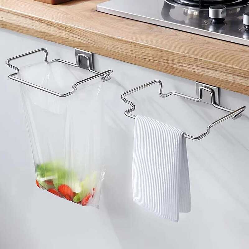 Trash Kitchen Rack Cabinet Door Garbage S Holder Stainless Steel ...