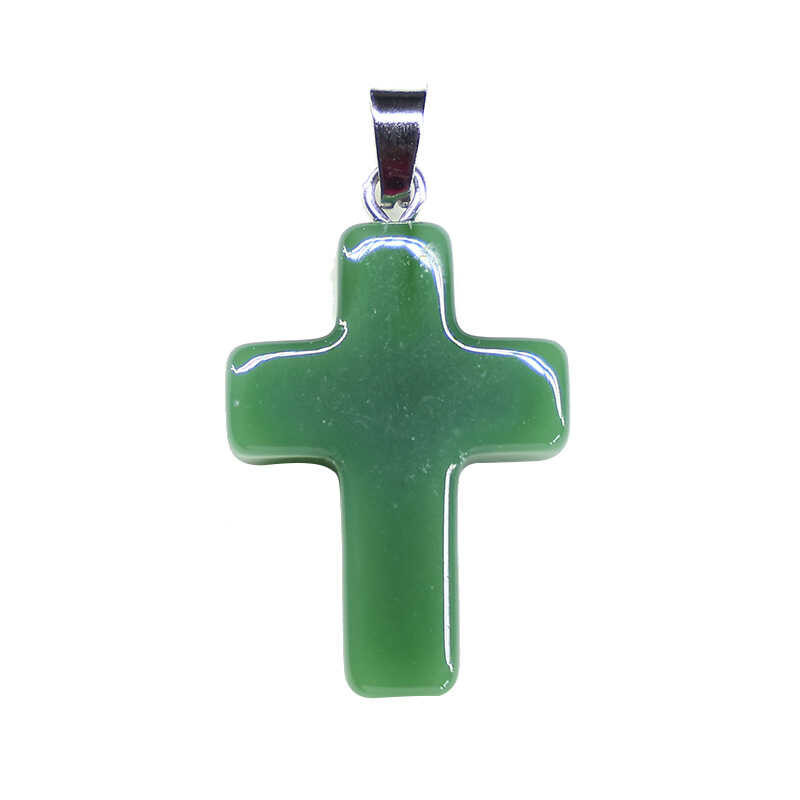 Cross Luminous Stone Pendant Religious Moon Colorful Glowing Fluorite ...