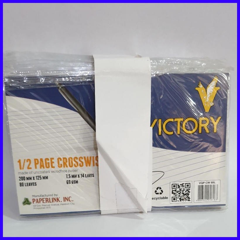 Victory Pad Paper 1/2 Page Crosswise ( Set of 10 Pads ) | Shopee ...