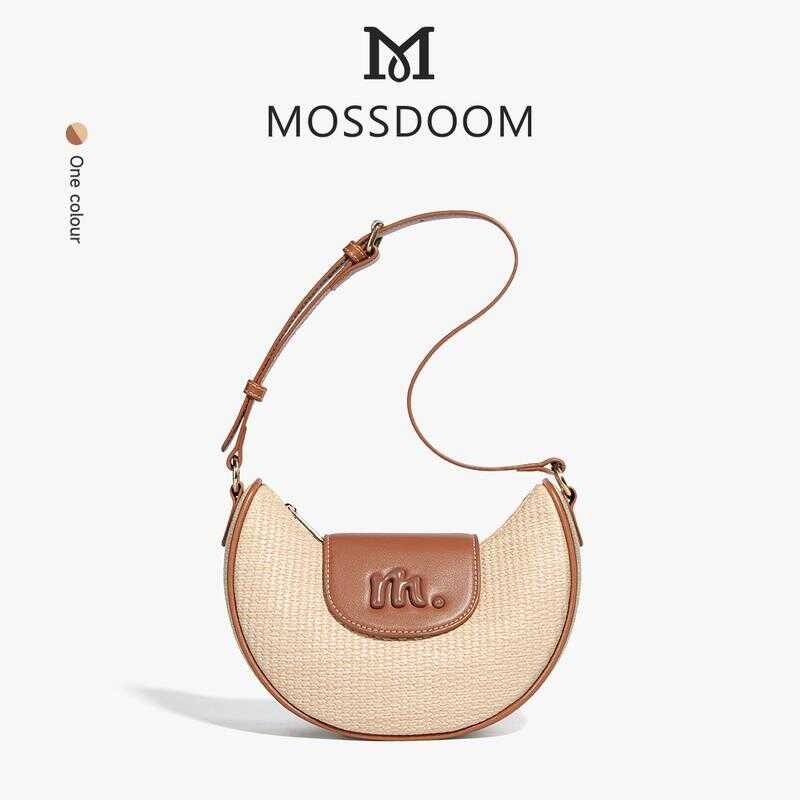 MOSSDOOM Women's Bag Charlene Niche Woven Moon Underarm Shoulder For ...
