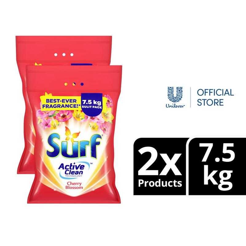 [Bundle OF 2] Surf Laundry Powder Detergent Cherry Blossom 7.5Kg Pouch ...