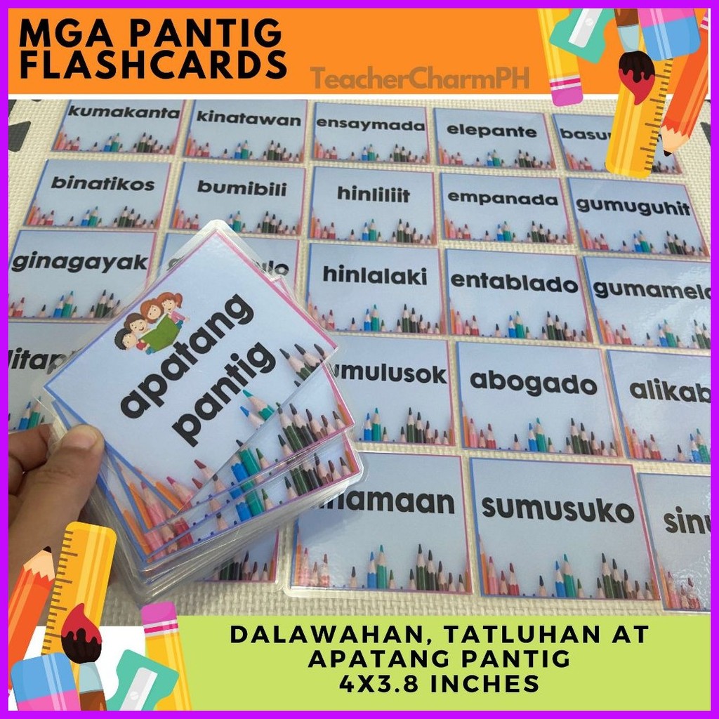 ∪ Dalawahan Tatluhan at Apatang Pantig na Salita Flashcards 60 pcs ...