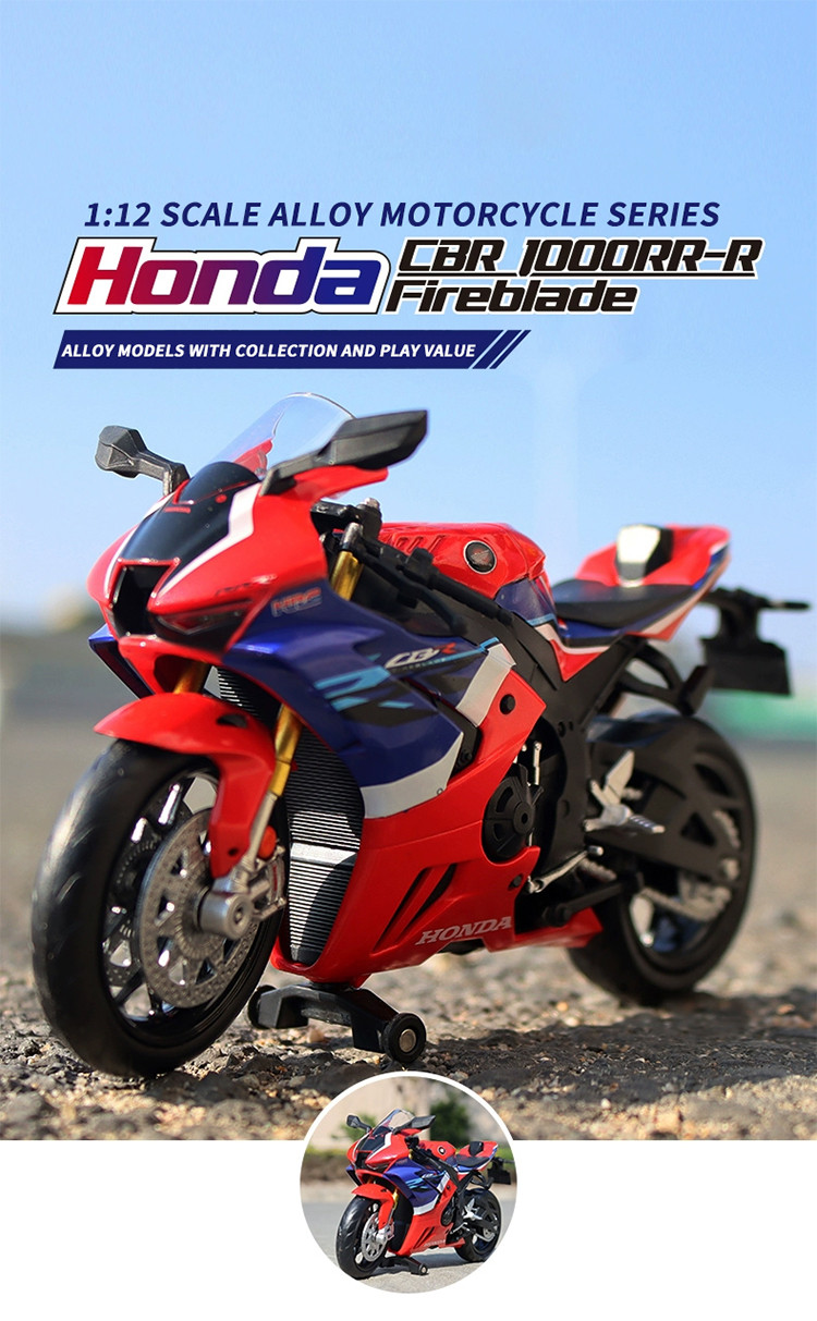 KLT 1:12 Honda CBR1000RR Fireblade Motorcycle Diecast Model Car Alloy ...