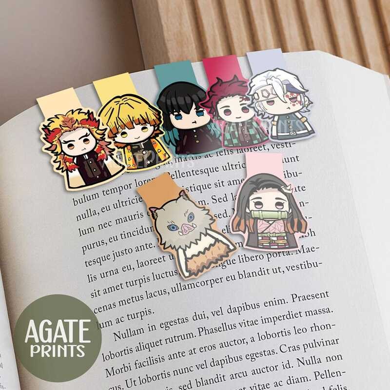 Demon Slayer Chibi Magnetic Bookmark | Nezuko Tanjiro Zenitsu Uzui ...