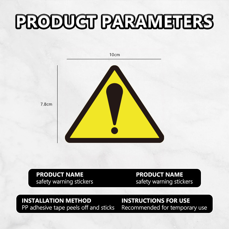 Triangle Warning Sticker Electric Shock Flammable Toxic Corrosive ...