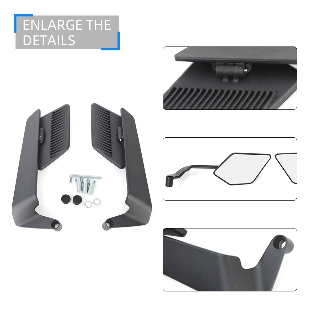 Wind Wing Rotating Side Mirror V5 Alloy Stem Universal 14*8Cm Wide View ...