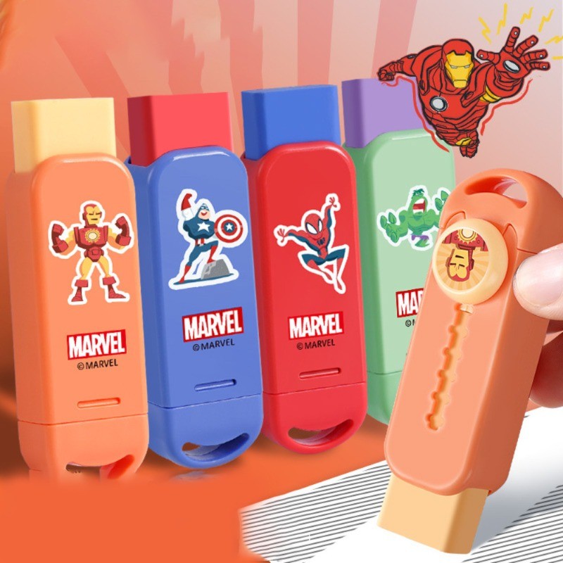 The Avengers Erasers Set Cartoon Design Spider-Man Eraser Retractable ...