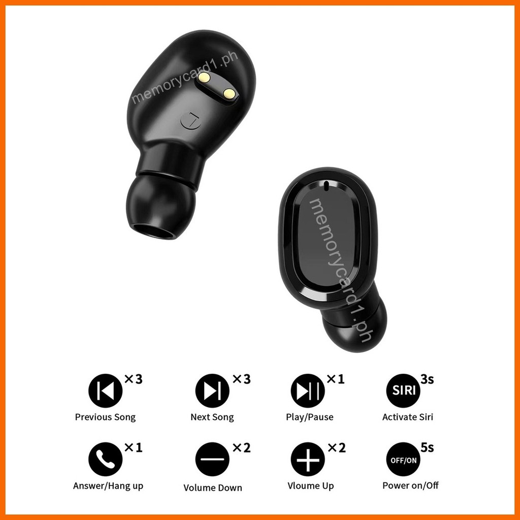 ۞ (COD) H1S Earphones TWS Bluetooth Earphone Wireless Headset Build-in ...