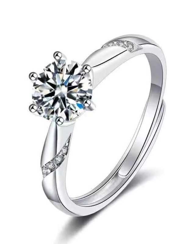Moissanite D Color Psychic Ring for Women, Classic Six-Prong One Carat ...