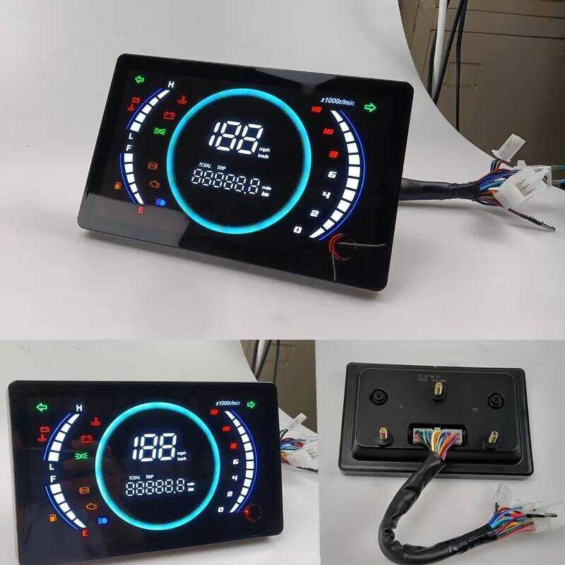 8 12V 3 Universal Adjustable LED Digital Motorcycle Speedometer R ...