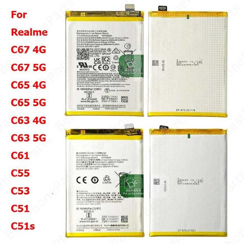 Battery For Realme C67 C65 C63 C61 C55 C53 C51 C51s 4G 5G BLPA17 BLP923 ...