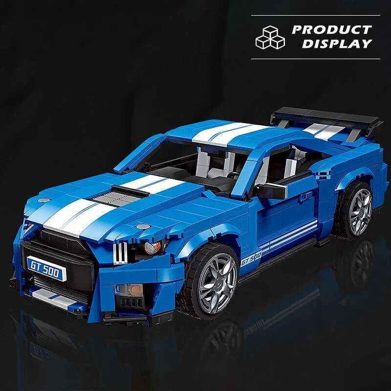 Racing High-Tech Sports Car Building Blocks MUSTANG Gt500 Car Model ...