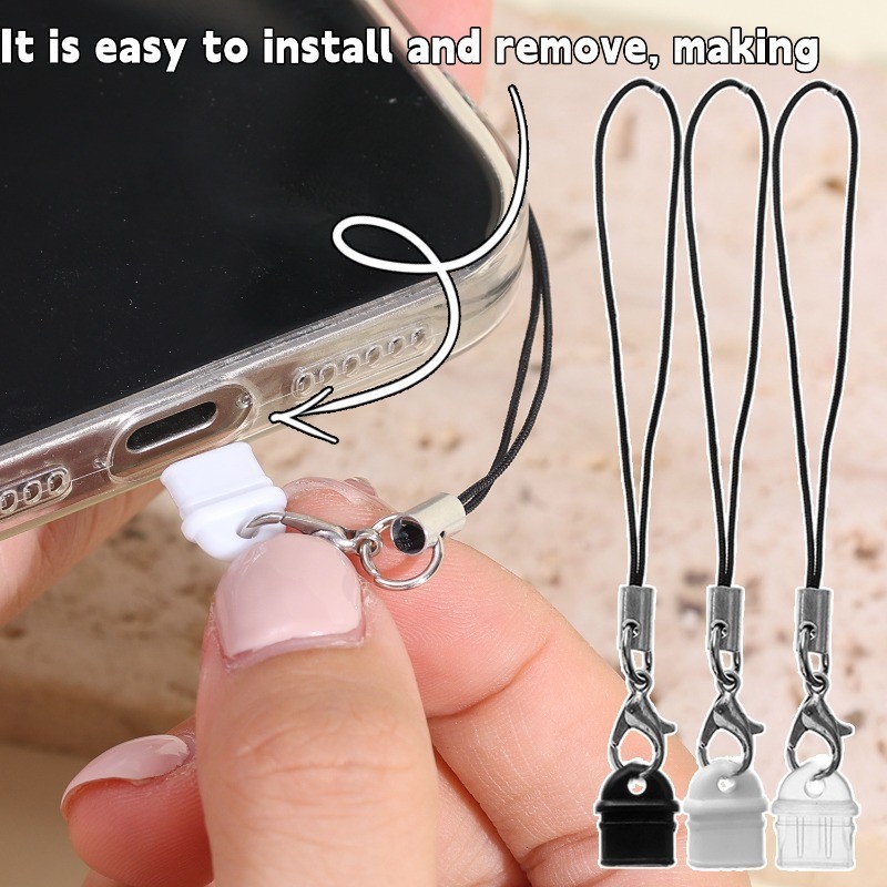 20Pcs Type-C Phone Dustplugs with Lanyard - Charging Port Protectors ...