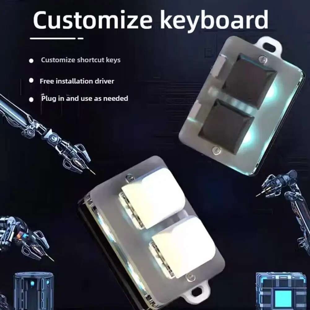 Customize Two-button Mini Bluetooth 2.4Ghz Wireless RGB ro Programming ...