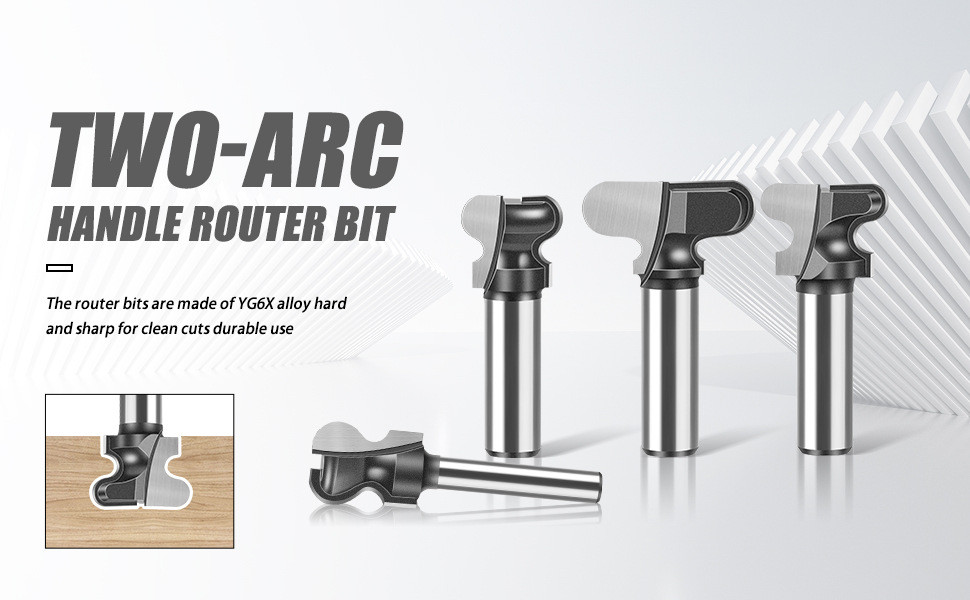 Double Arc Finger Pull Router Bit, Hidden Drawer Handle Slot Bit, 1/2 ...