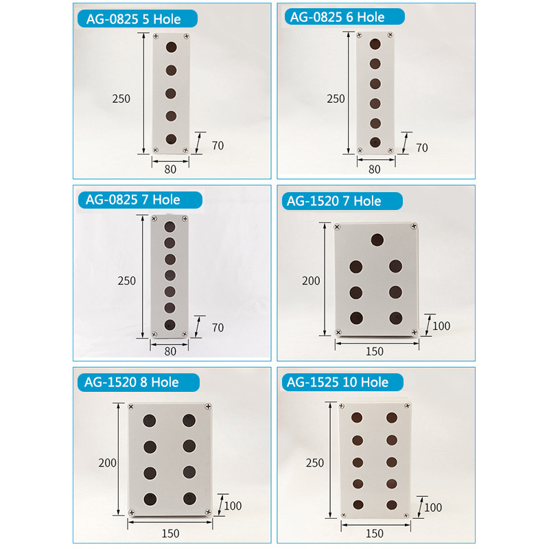 Waterproof button box switch control box 12345 hole industrial switch ...