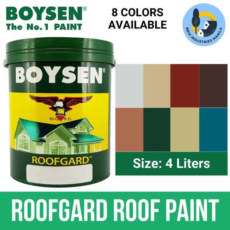 Boysen Roofgard 4 Liters (Gallon) Gloss Acrylic Water-Based Roof Paint ...