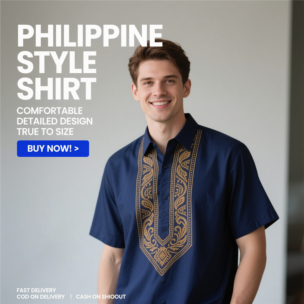 2025 Philippines Barong Tagalog For Men Modern Retro Floral Sublimation ...