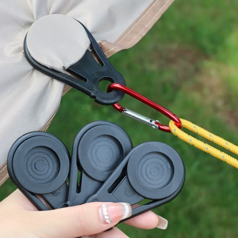 10Pcs Outdoor Camping Tent Disc Buckles - Canopy Windproof Black ...