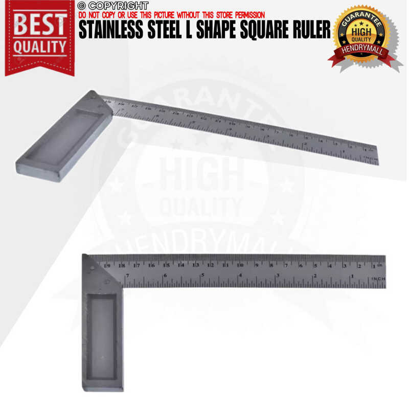 BH STAINLESS STEEL L-Shape SQUARE ANGLE RULER STAINLESS ISKWALA #6 #8 ...