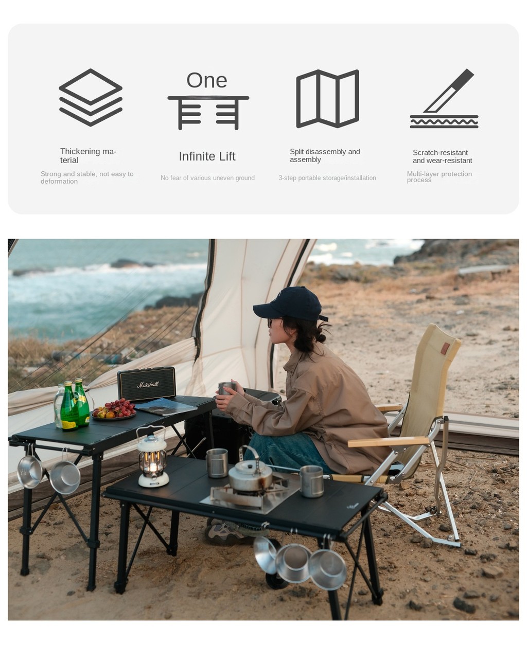 Vidalido IGT Modular Folding Table Tactical Integrated Grill Split ...