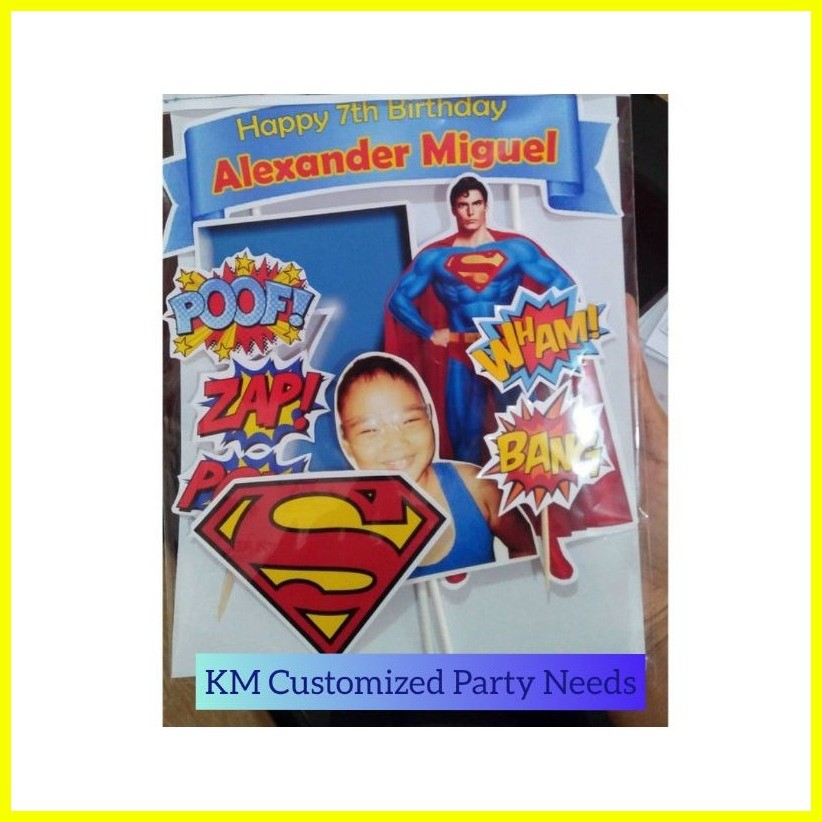 Superman Theme Customized Cake Topper | Shopee Philippines