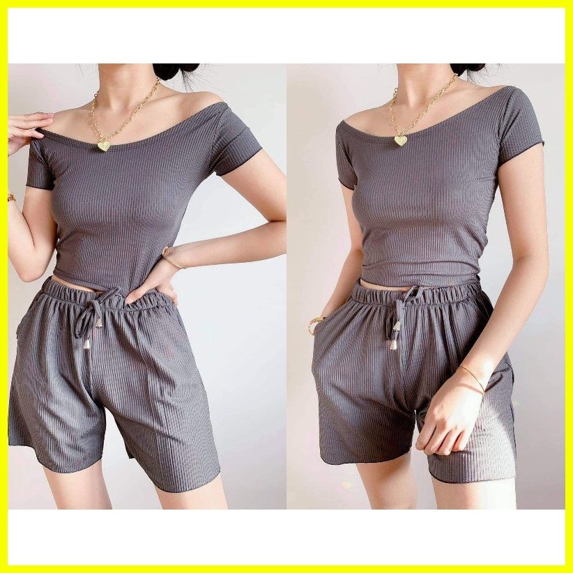 Missy knitted Terno lettuce finish | Shopee Philippines