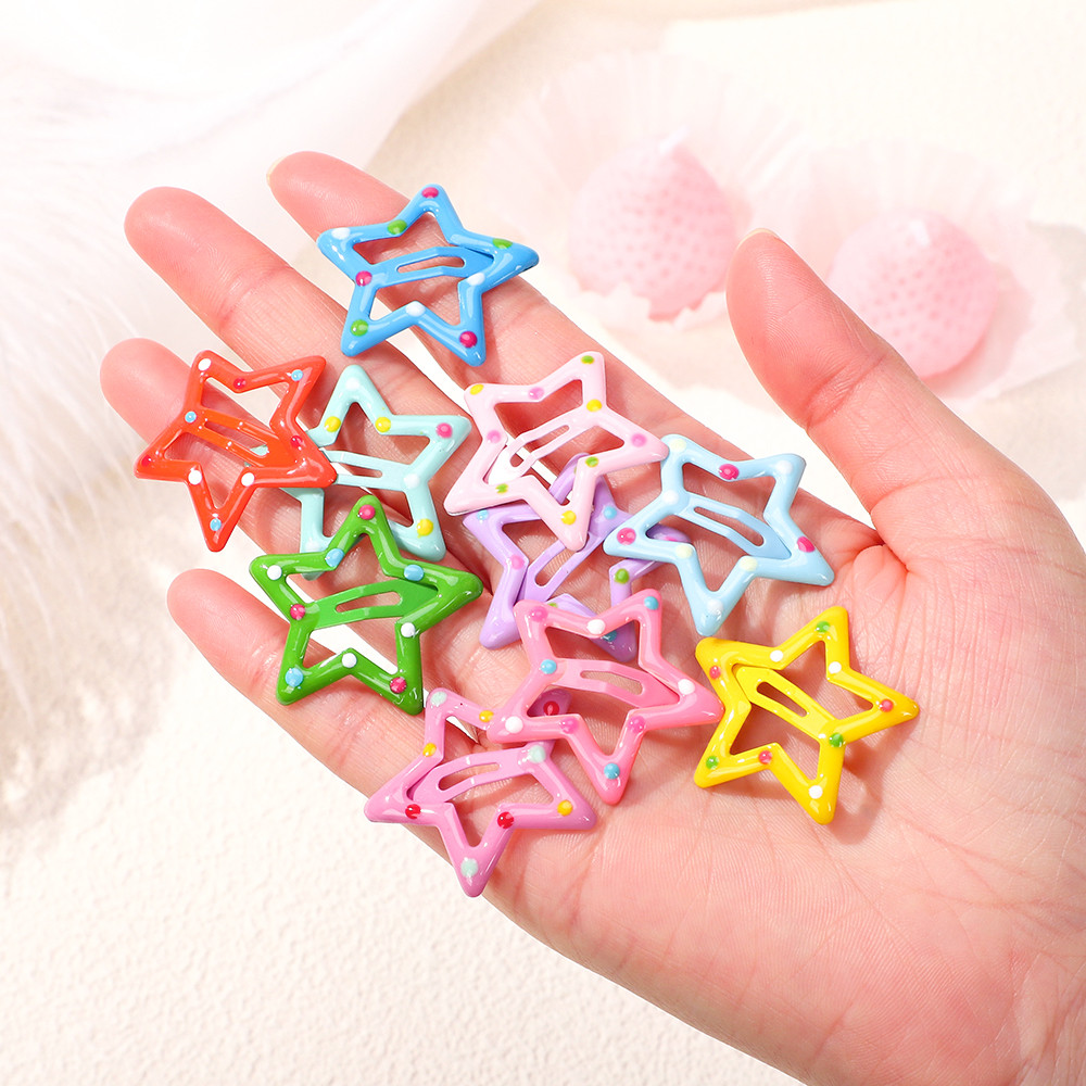 10Pcs Silver Star BB Hair Clips Women Grils Cute Metal Star Hair Clips ...