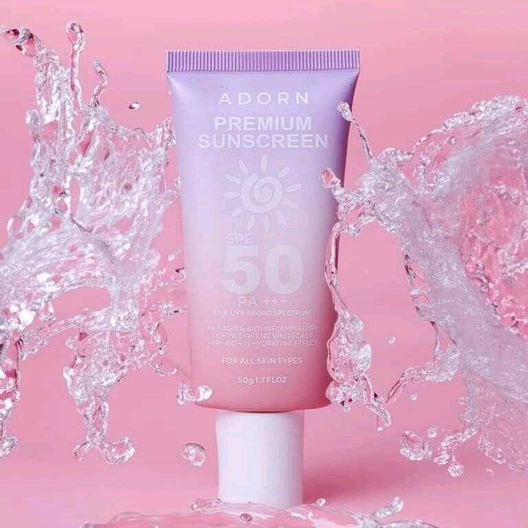 Adorn Premium Sunscreen SPF 50 Uva/Uvb Broad Sprectrum With Freebies ...