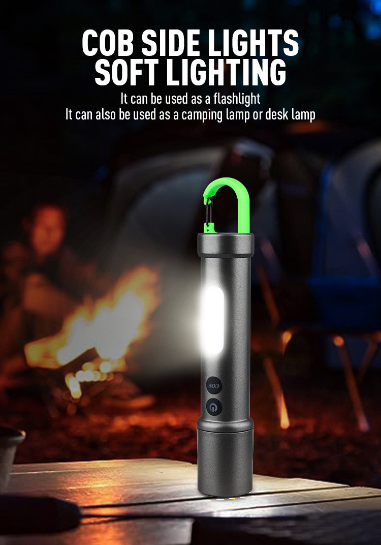 Orashare OL03 Rechargeable Flashlight COB Super Bright Torch Light LED ...