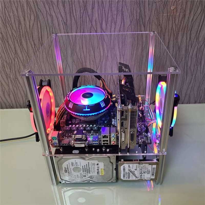 ITX Desktop MATX Computer X799 DIY Transparent Acrylic ATX Simple Open ...