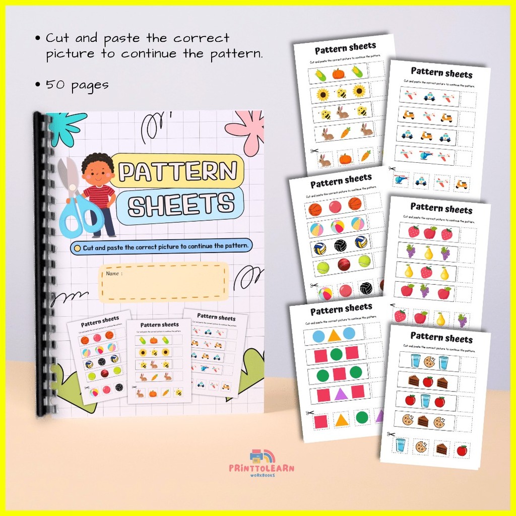 Basic Coloring Workbook for kids alphabet, shapes, patterns, cut and ...