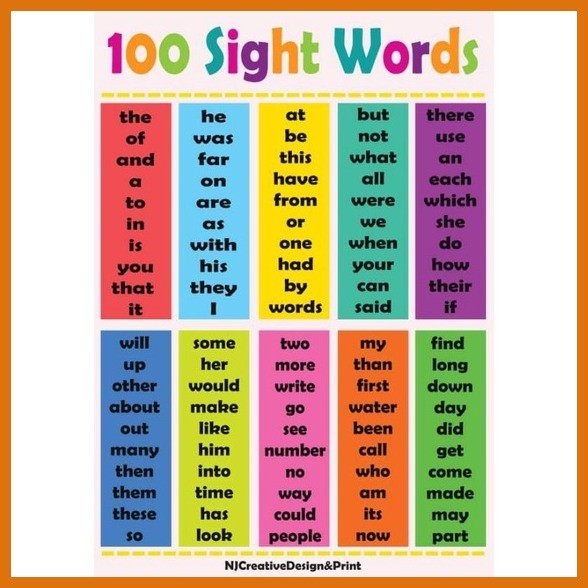 ⊙ 100 Sight Words-A4 Laminated Signage | Shopee Philippines