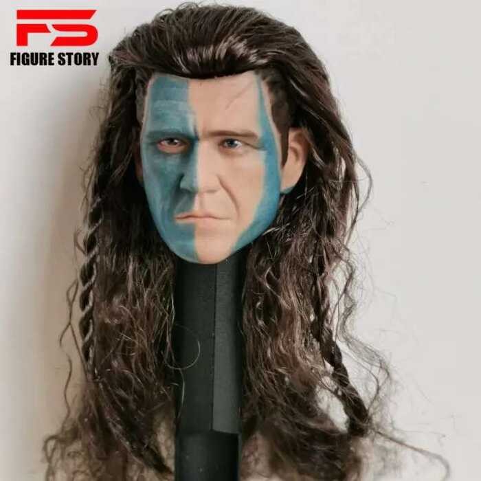 1/6 Scale Male Movie Star Head Scottish General Braveheart Mel Gibson ...